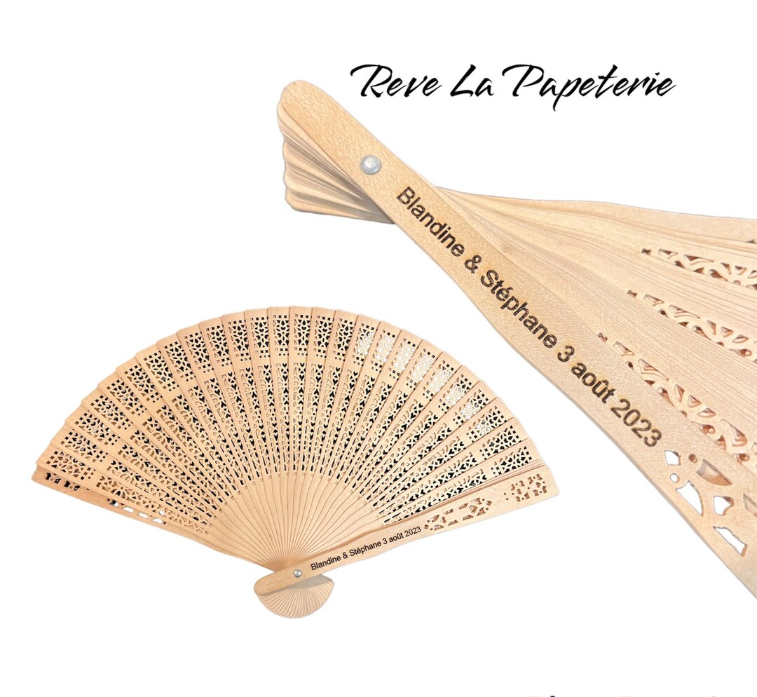 Éventails personnalisés bois,Ventilateurs de mariage, faveurs de ...