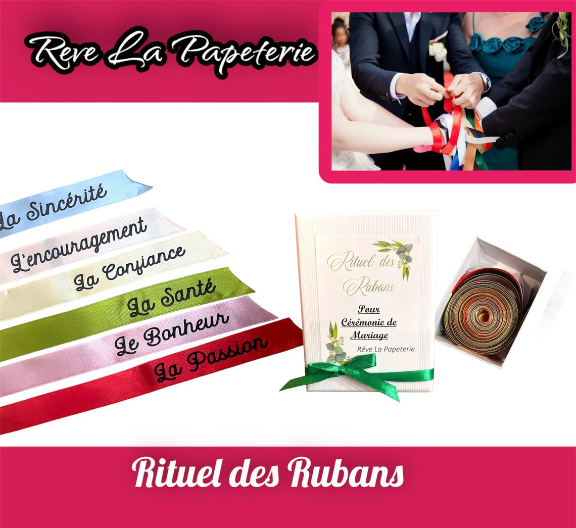 Rubans Rituels des Mains Liés/handfasting/cérémonie laïque Lot/ Rituel ...