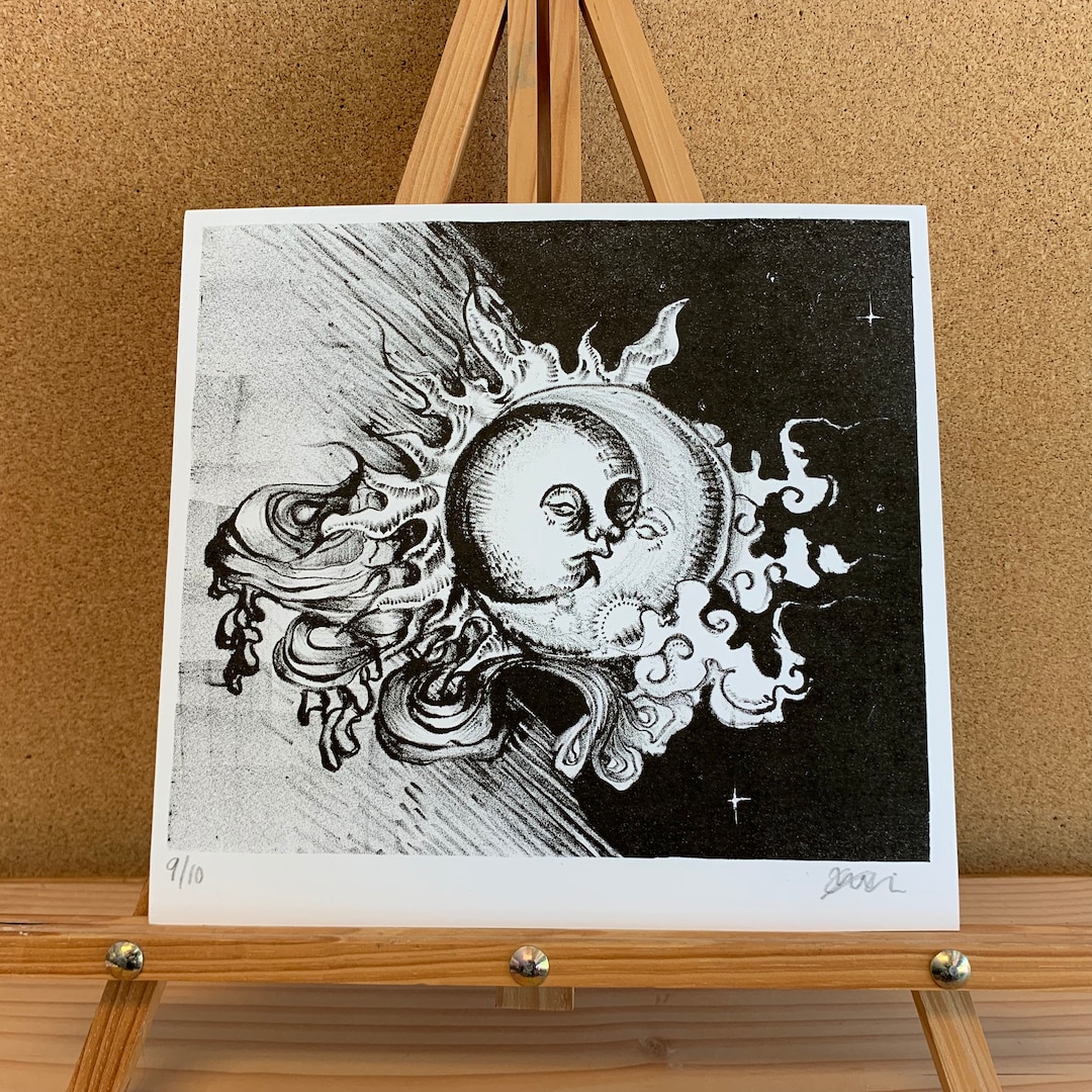 Sun & Moon Lithography Print - Etsy