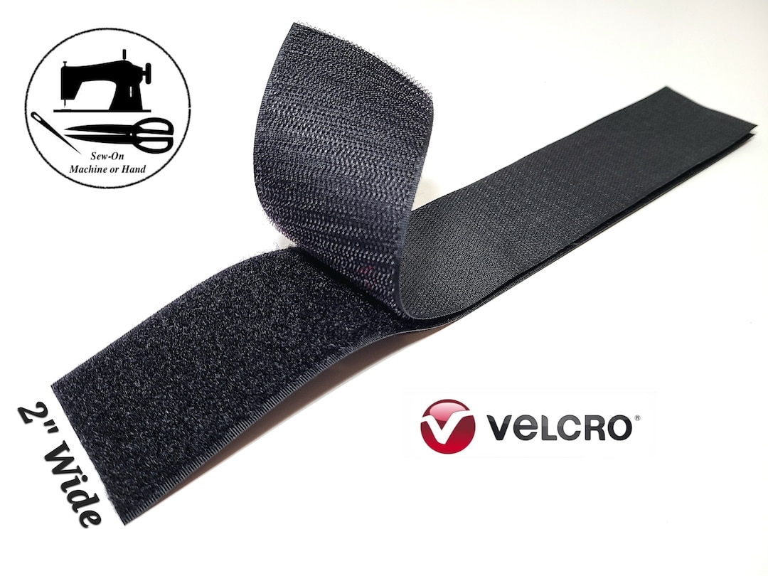 2” Wide X 12” (inch) VELCRO® Brand Sew-on Strip (hook & Loop) - Black ...