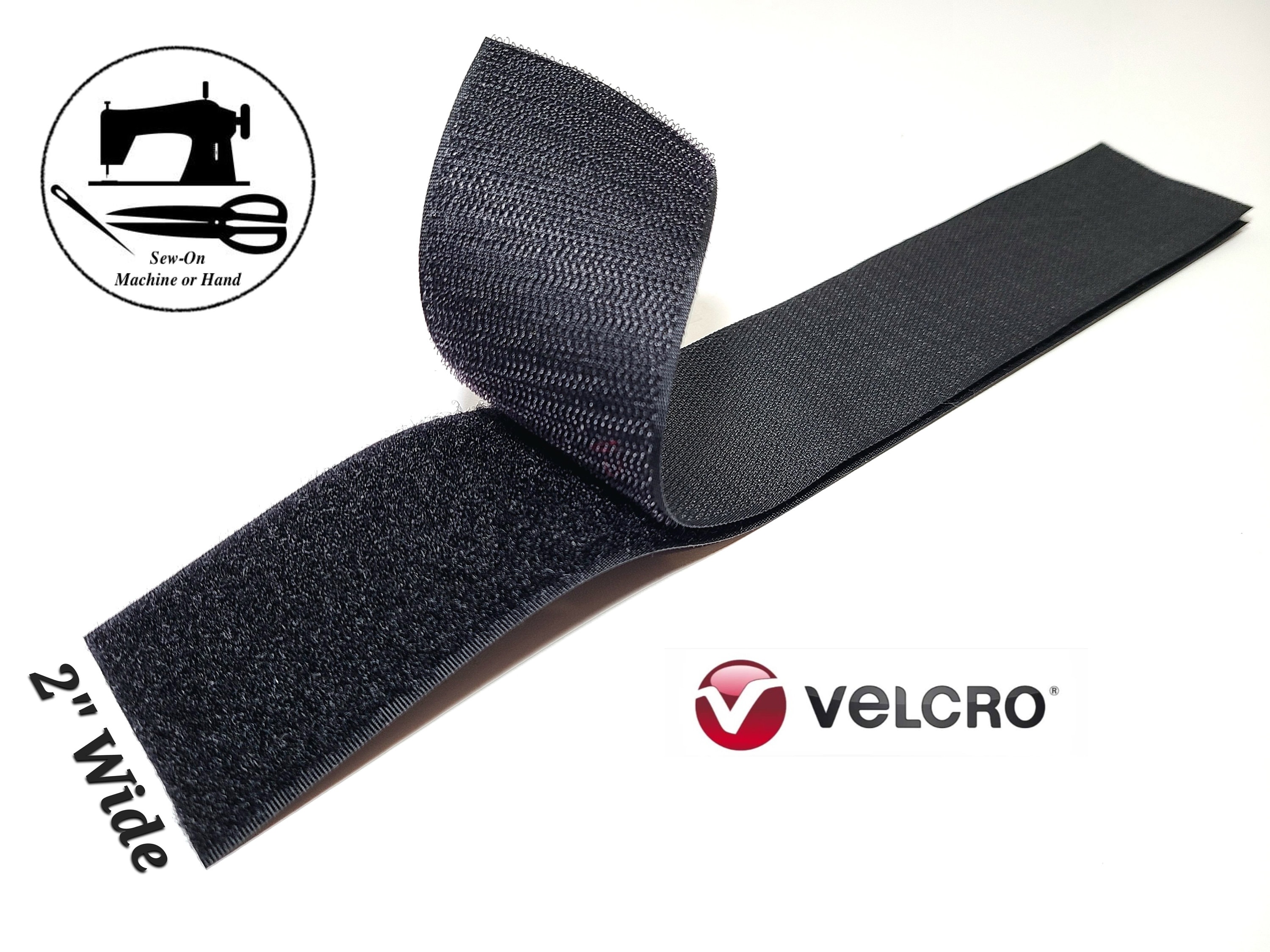 2” Wide X 12” (inch) VELCRO® Brand Sew-on Strip (hook & Loop) - Black ...