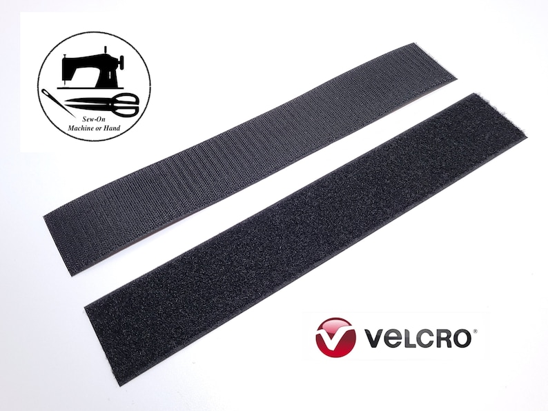 2” Wide X 12” (inch) VELCRO® Brand Sew-on Strip (hook & Loop) - Black ...