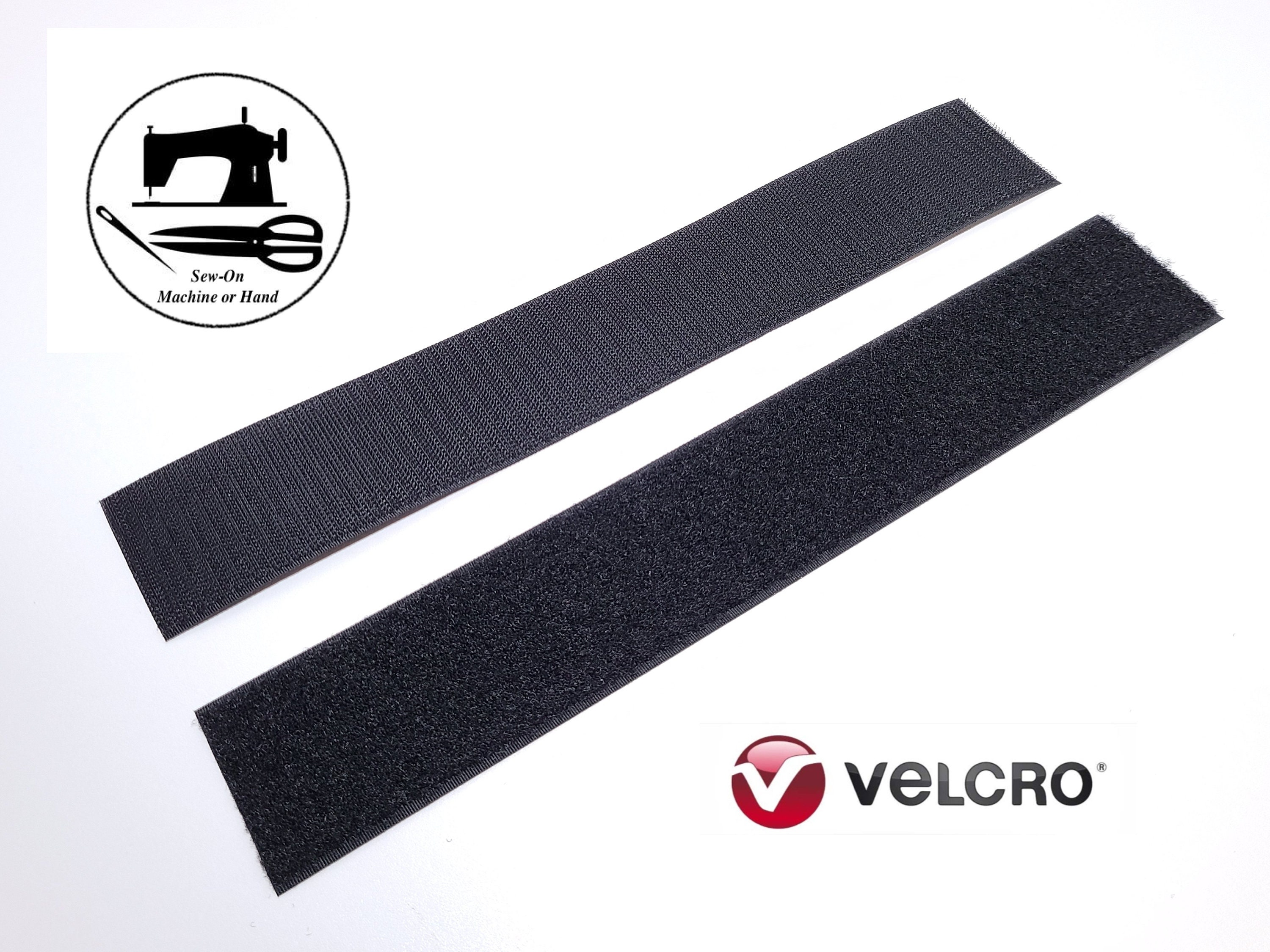 2” Wide X 12” (inch) VELCRO® Brand Sew-on Strip (hook & Loop) - Black ...