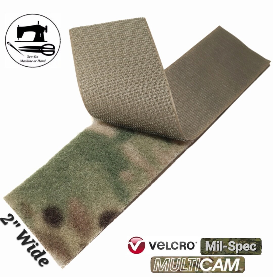 2” Wide VELCRO® Brand Sew-on Strip (hook & Loop) - Tan (hook) and ...