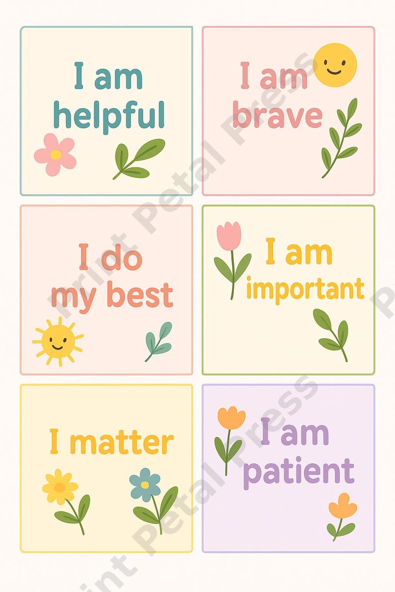 Positive Affirmation Cards for Kids: Printable Encouragement (PDF) - Etsy