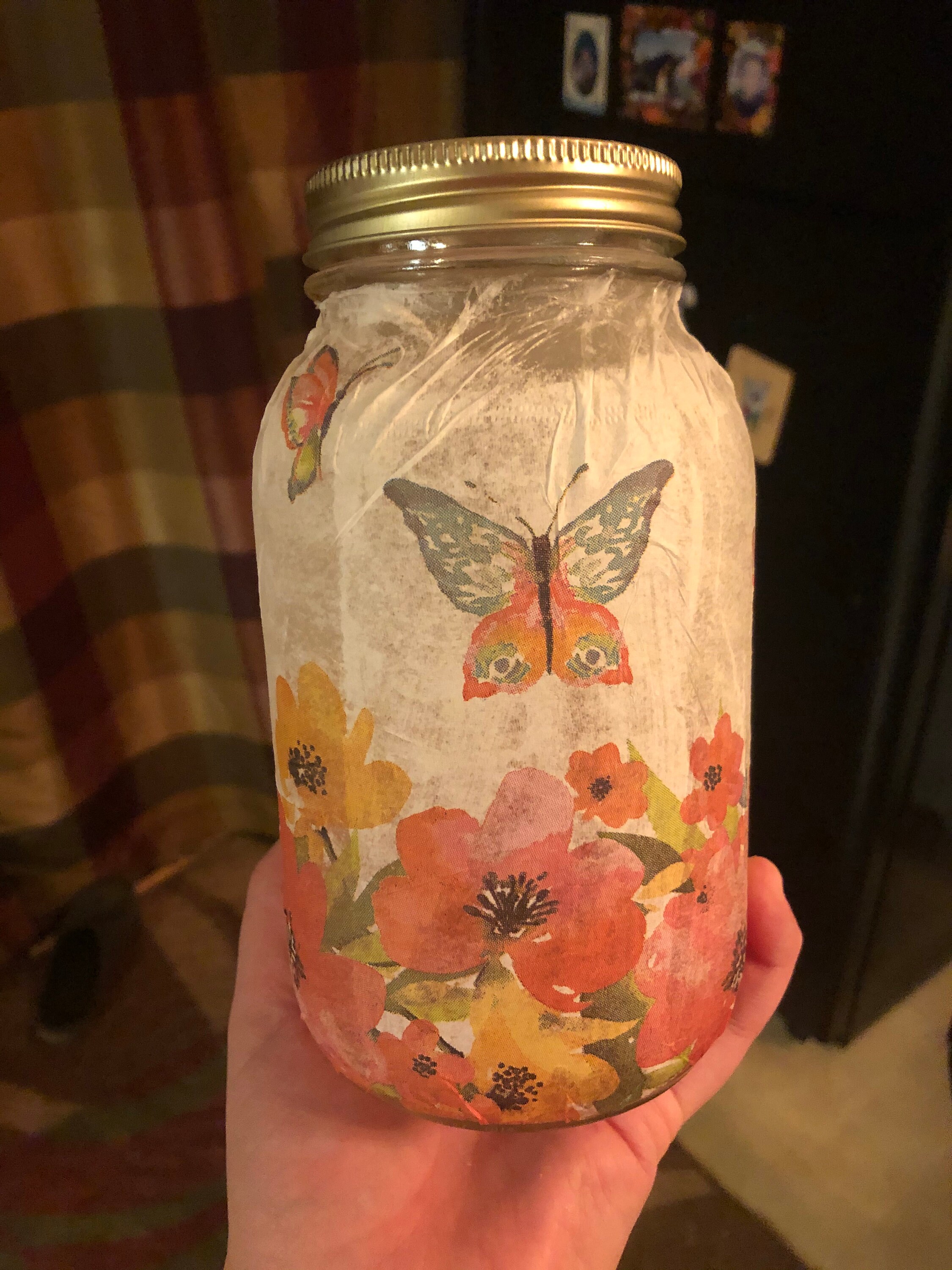 Butterfly Spring Mason Jar Tea Light Quart - Etsy