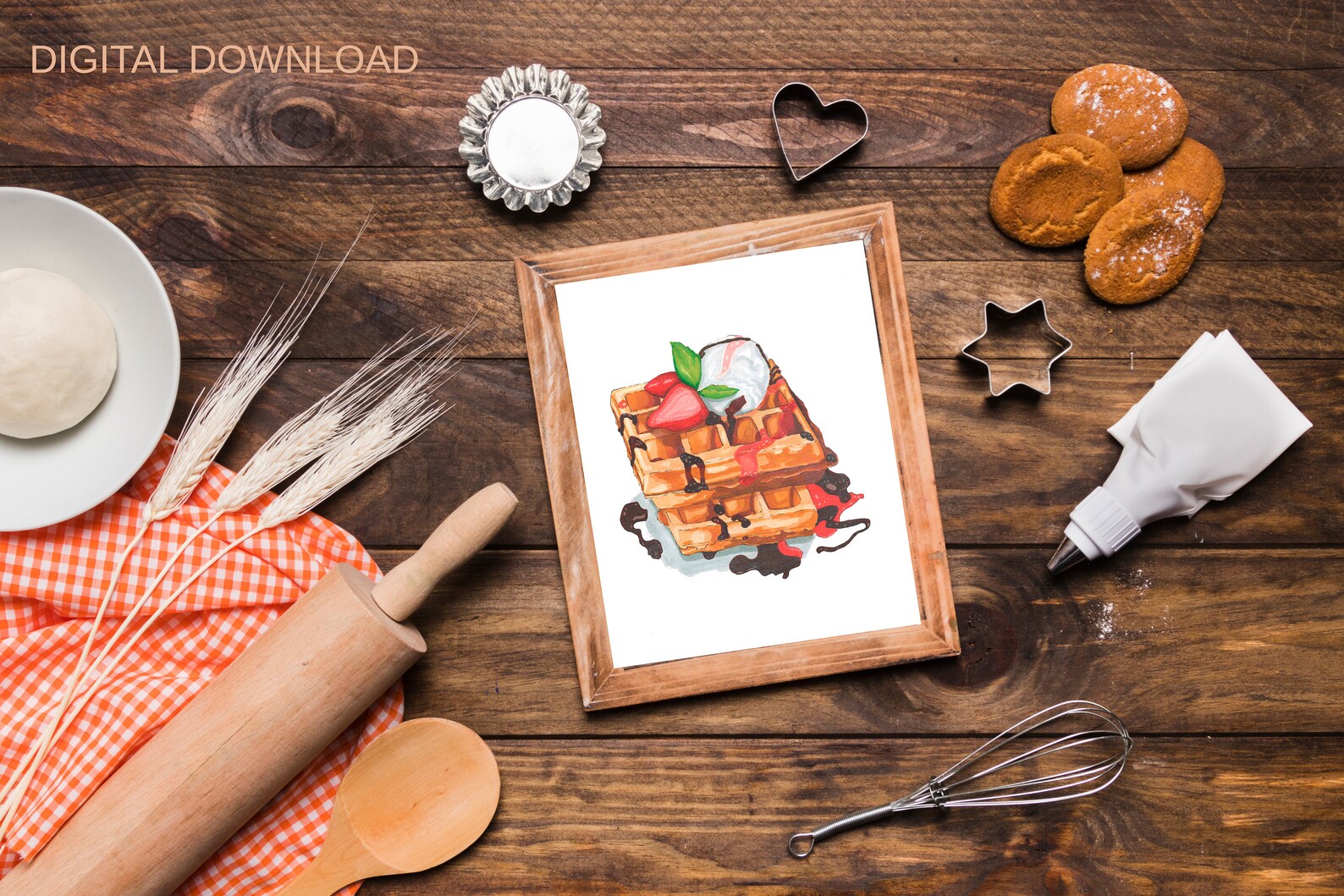 Waffles Print Waffles Art. Food Print Kitchen Wall Decor | Etsy