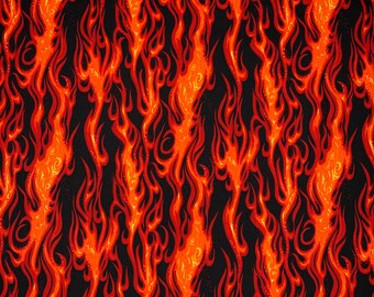 Flames Print Fabric - Etsy