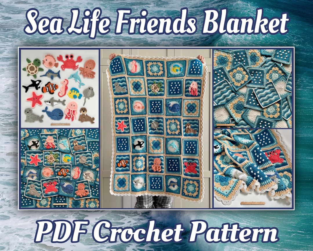 US TERMS - PDF Crochet Pattern - Sea Life Friends Blanket - Etsy