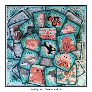 US TERMS - PDF Crochet Pattern - Sea Life Friends Blanket - Etsy