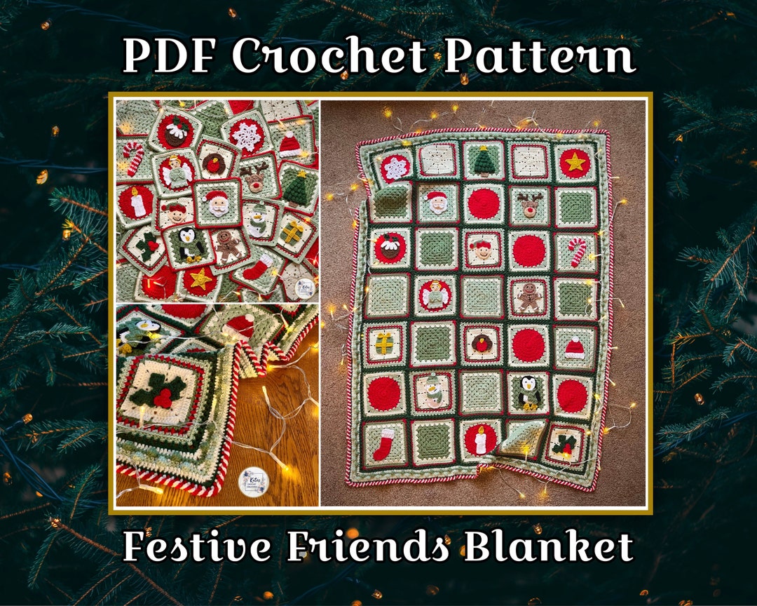 US TERMS - PDF Crochet Pattern - Festive Friends Blanket - Etsy
