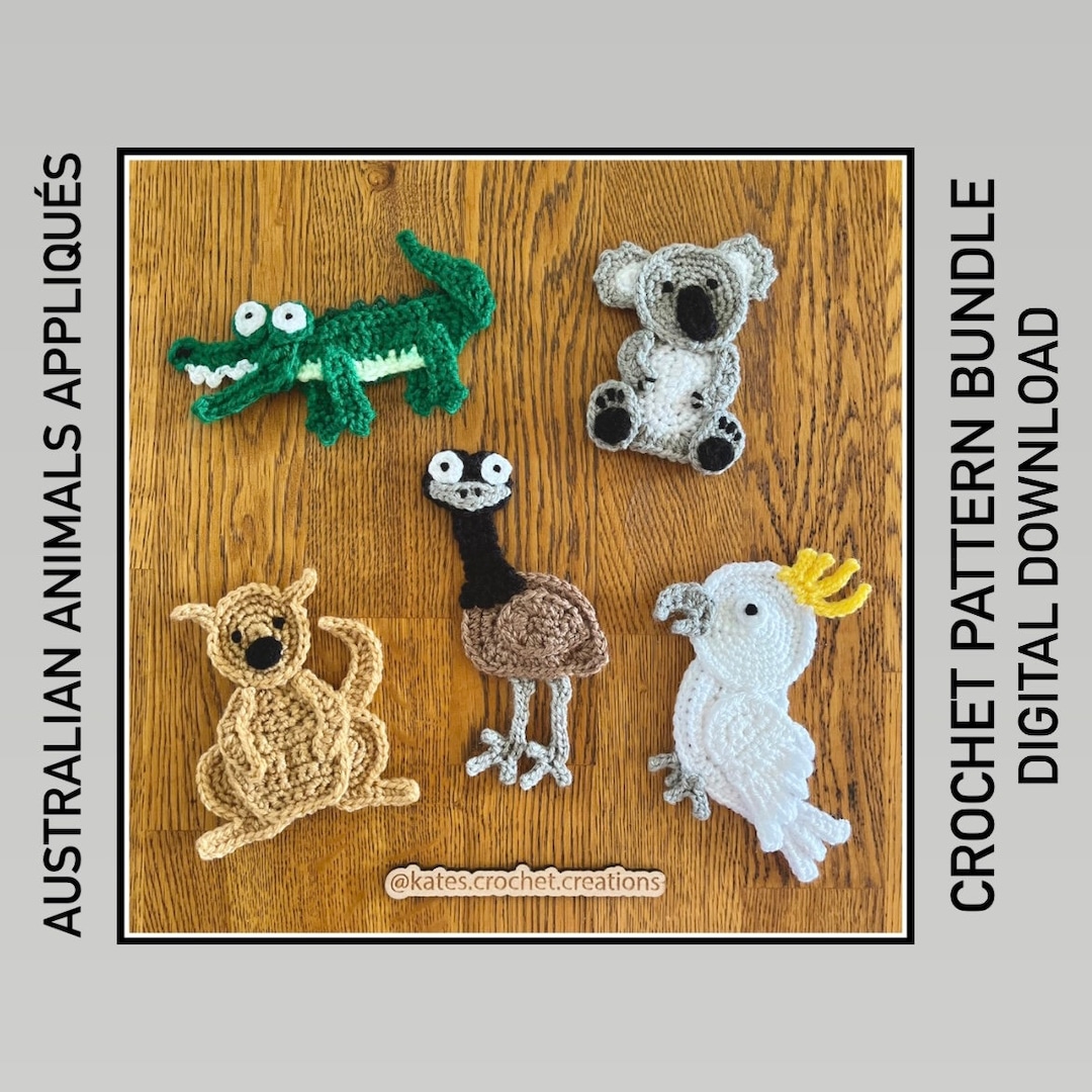 UK/US Terms - PDF Crochet Patterns - Australian Animals Appliqués ...