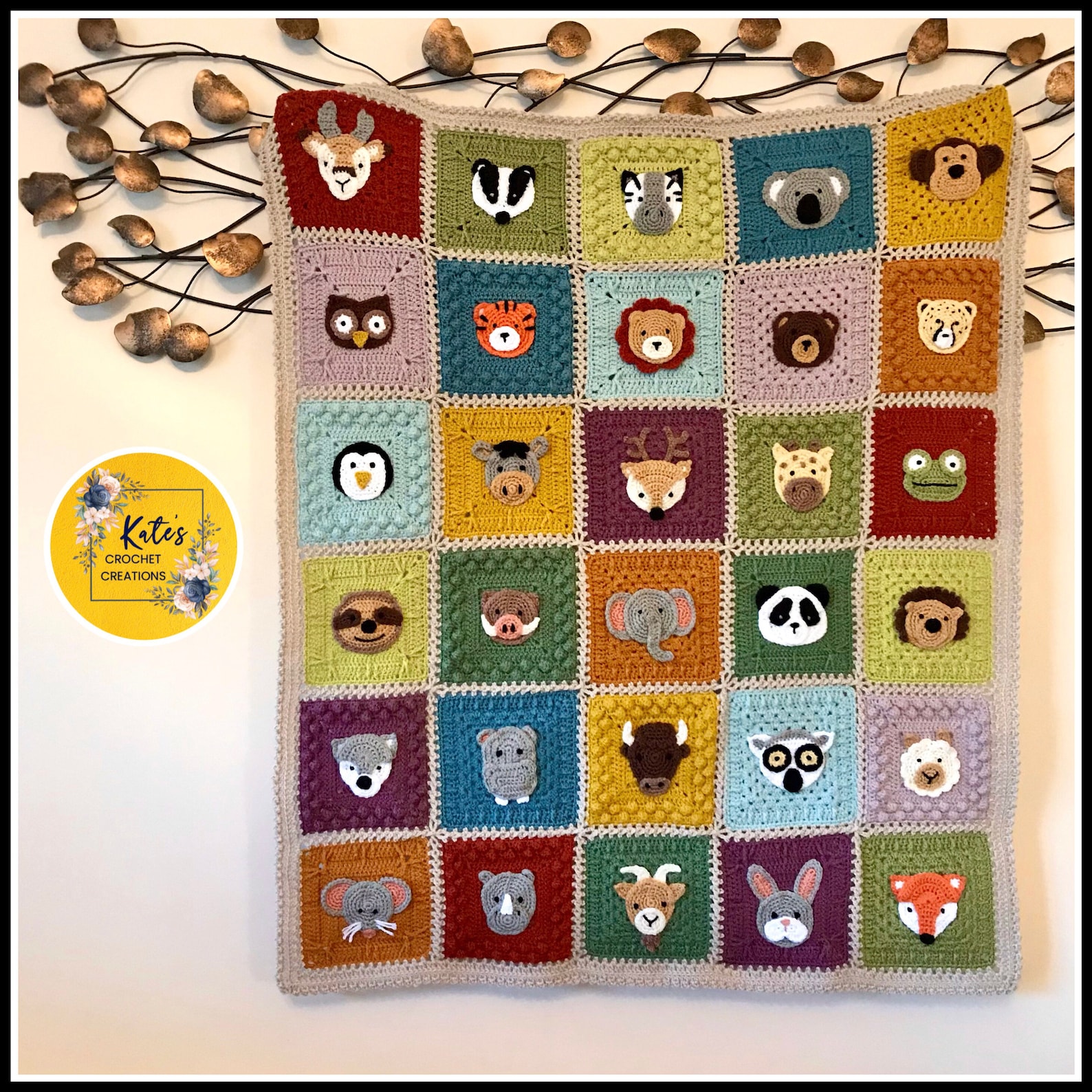 US TERMS PDF Crochet Pattern Animal Kingdom Blanket - Etsy