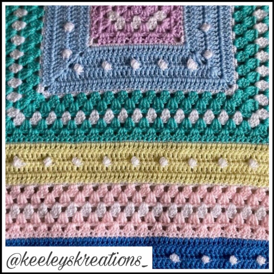 US TERMS PDF Crochet Pattern Bobblin Around Blanket | Etsy
