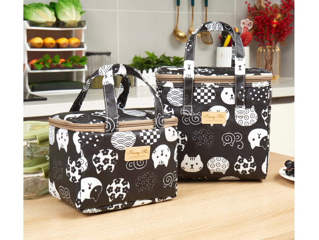 Cute Cat Insulated Lunch Bag, Portable Bag With Shoulder Strap ...