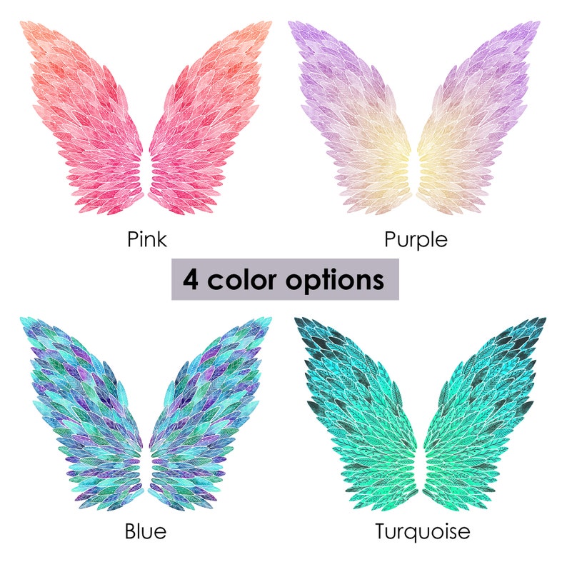 Purple and Yellow Angel Wings Printed Wall Tapestry - Girls Bedroom ...