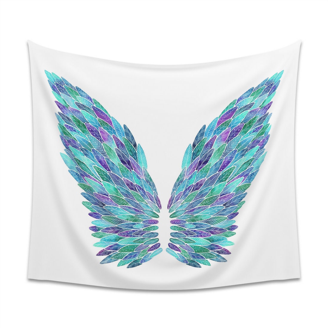 Purple and Yellow Angel Wings Printed Wall Tapestry - Girls Bedroom ...