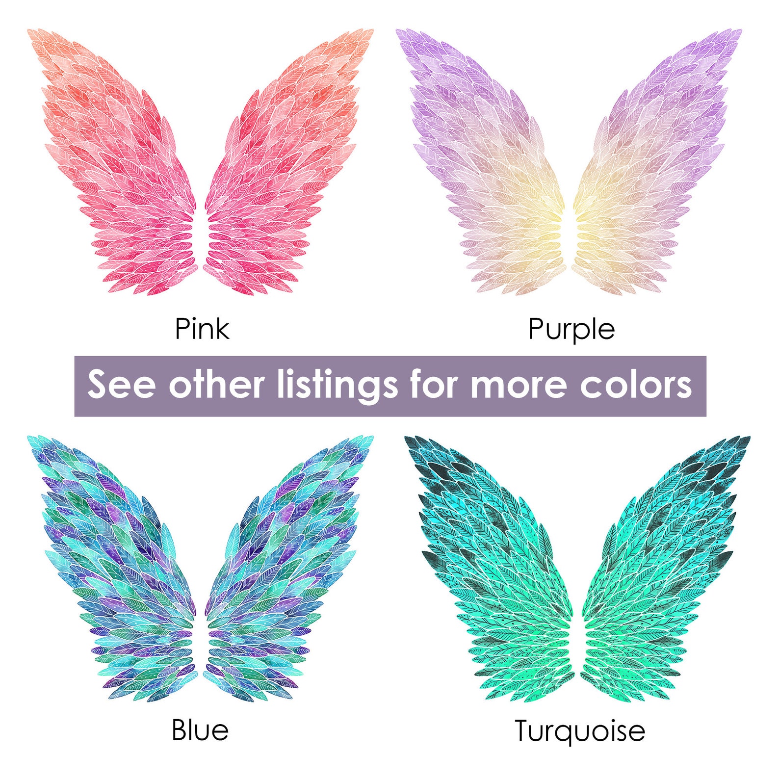 Turquoise Angel Wings Selfie Wall Mural Room Decor Blue Green - Etsy