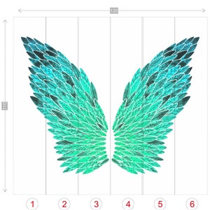 Turquoise Angel Wings Selfie Wall Mural Room Decor Blue Green - Etsy