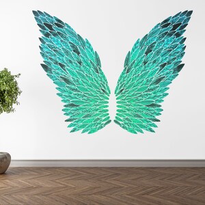 Turquoise Angel Wings Selfie Wall Mural Room Decor Blue Green - Etsy