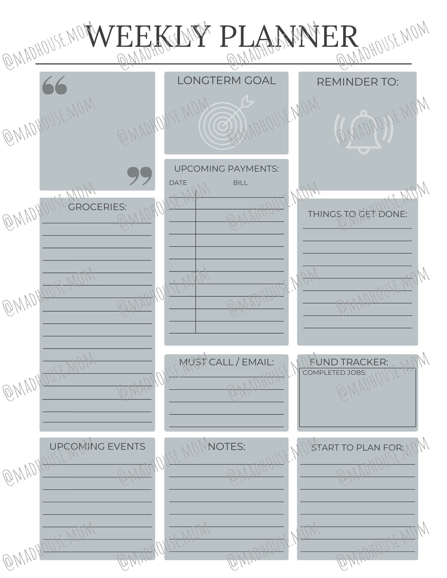 14 Planning Sheets - Etsy
