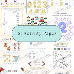 Learning Numbers 1 - 10 Activity Pages - Etsy