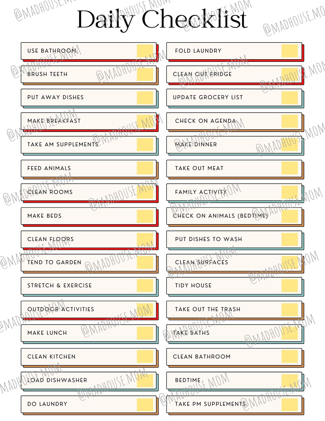 Daily Checklist - Etsy