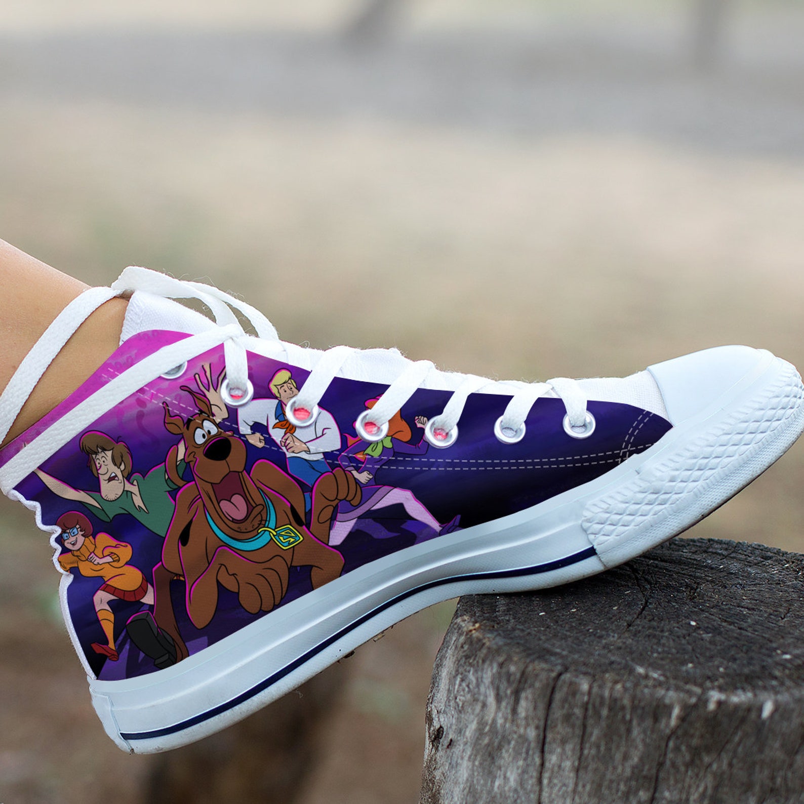 Scooby Doo Custom Hi Tops Scooby Doo Casual Shoes Shaggy Hi | Etsy