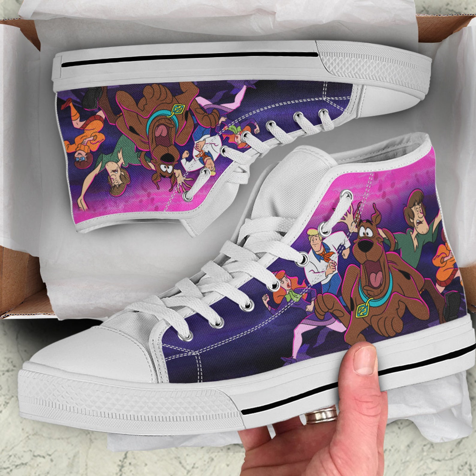 Scooby Doo Custom Hi Tops Scooby Doo Casual Shoes Shaggy Hi | Etsy