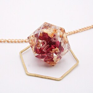 Rose D20 Dice Necklace | Dnd Jewelry | Resin Dice | Dungeons and ...