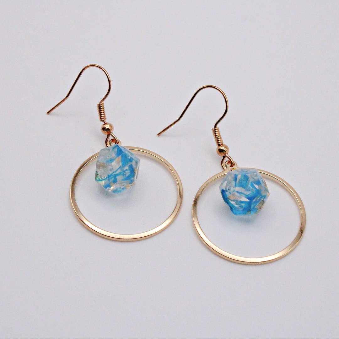 Mini Teal D12 Earrings | Dice Earrings | Gold Dice | Dice Jewelry ...