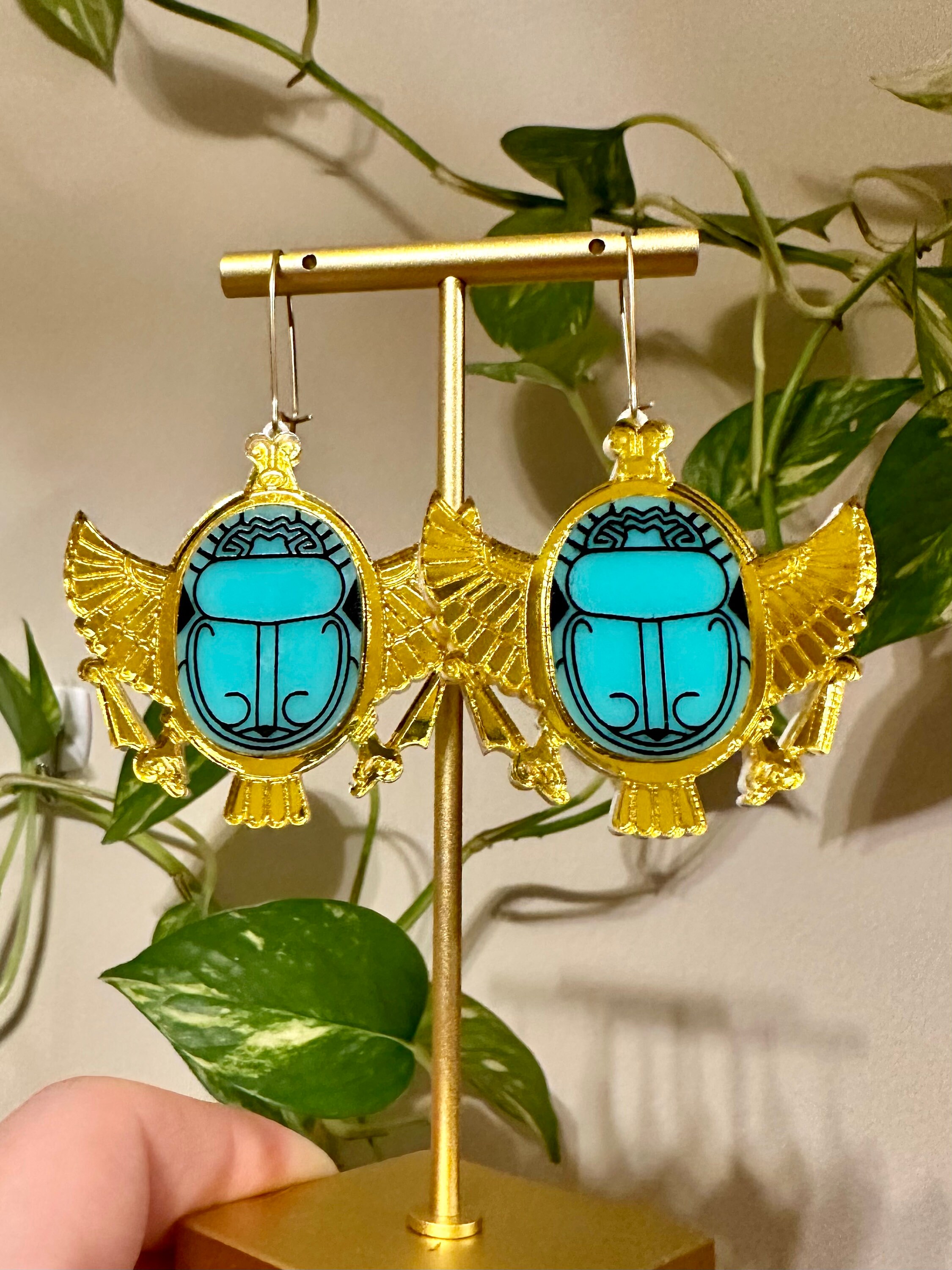 Ancient Egyptian Art History Winged Scarab Earrings - Etsy