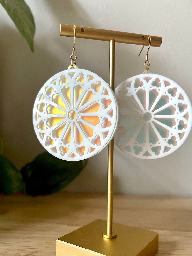 Gothic Architecture Rose Window Iridescent Frosted Acrylic Stained ...