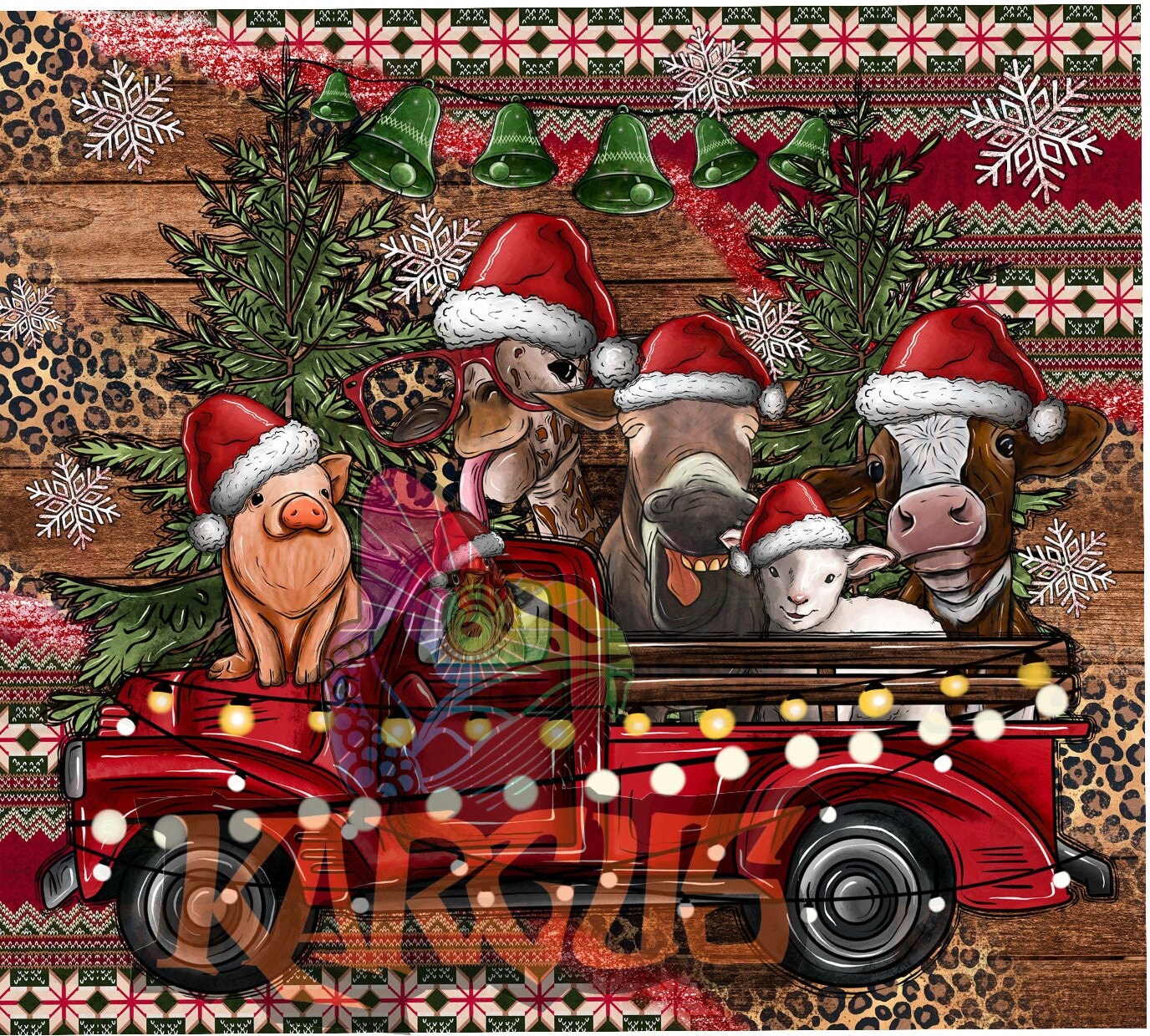 Merry Christmas Farm Animals / Christmas Animals / Digital - Etsy