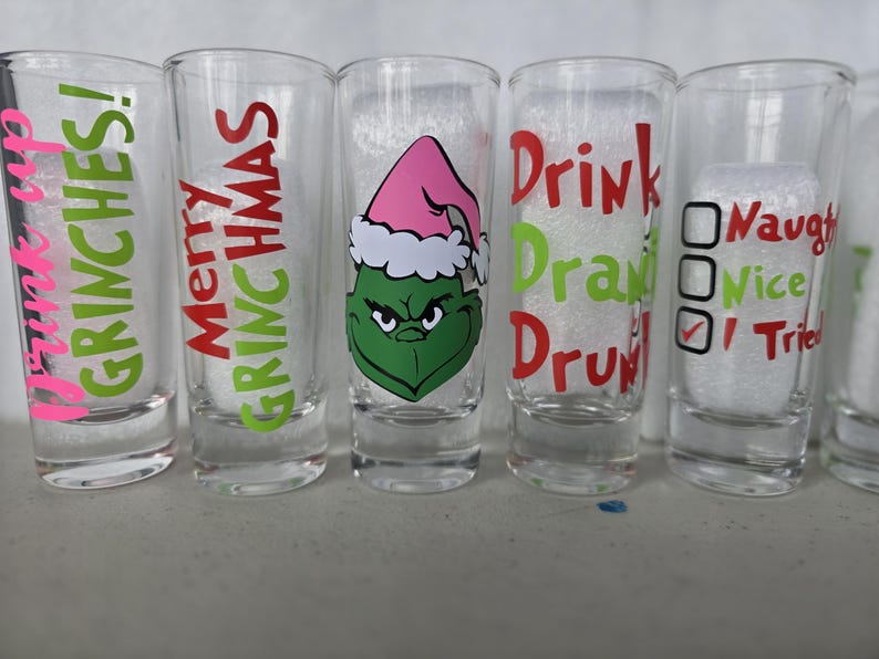Mr Grinch / Grinch Shots /merry Grincmas/ Shot Glasses / Shots /drink ...