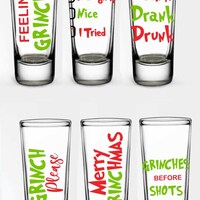 Christmas Shot Glasses, Set of 3, Holiday Shot Glasses, Christmas Party ...