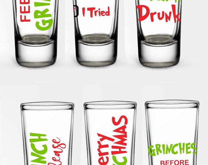 Mr Grinch / Grinch Shots /merry Grincmas/ Shot Glasses / Shots /drink ...