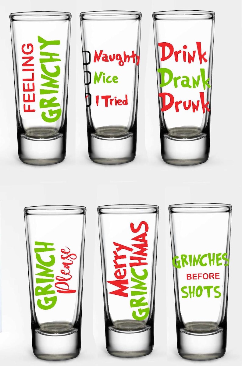 Mr Grinch / Grinch Shots /merry Grincmas/ Shot Glasses / Shots /drink ...