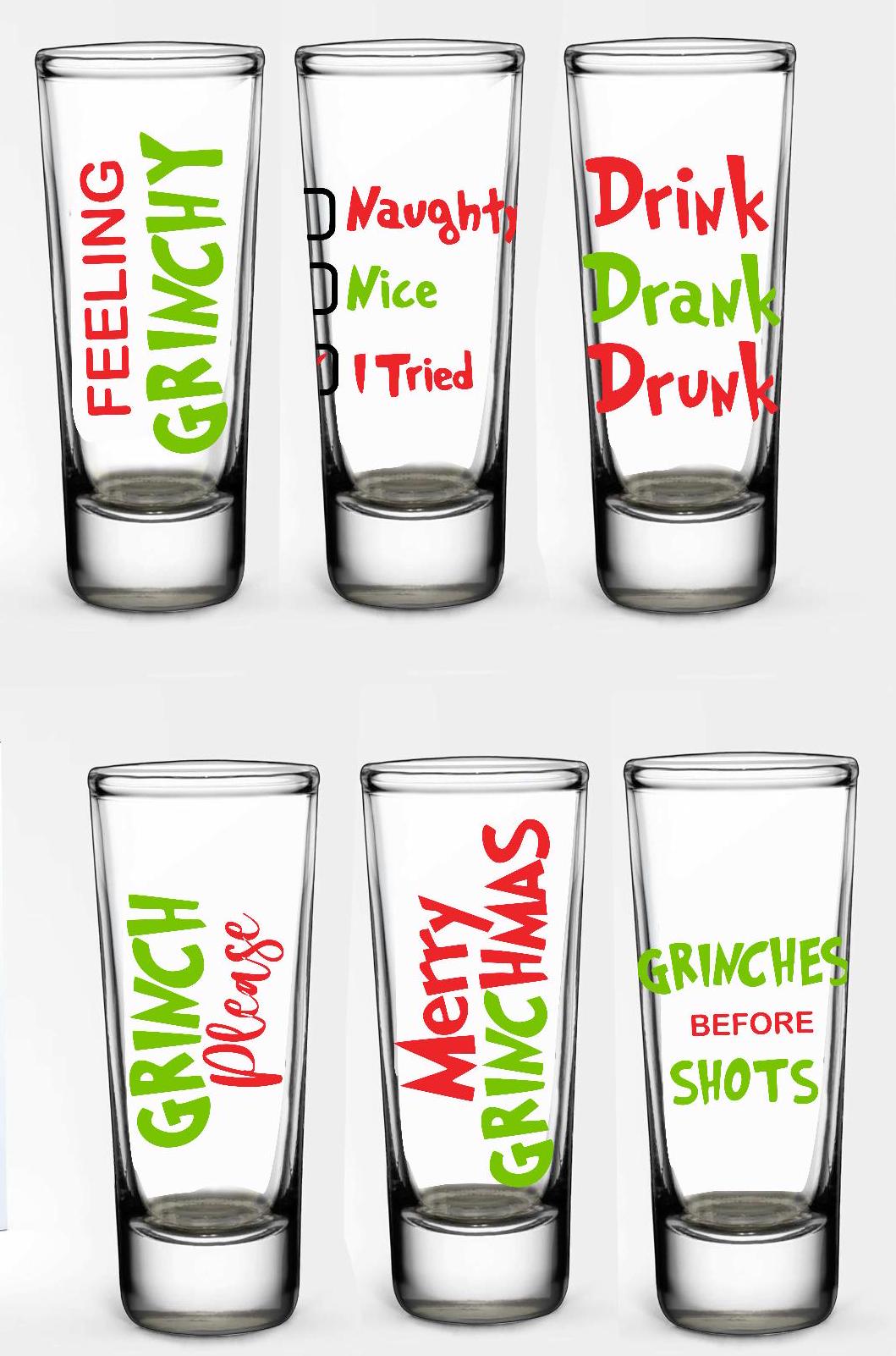 Mr Grinch / Grinch Shots /merry Grincmas/ Shot Glasses / Shots /drink ...