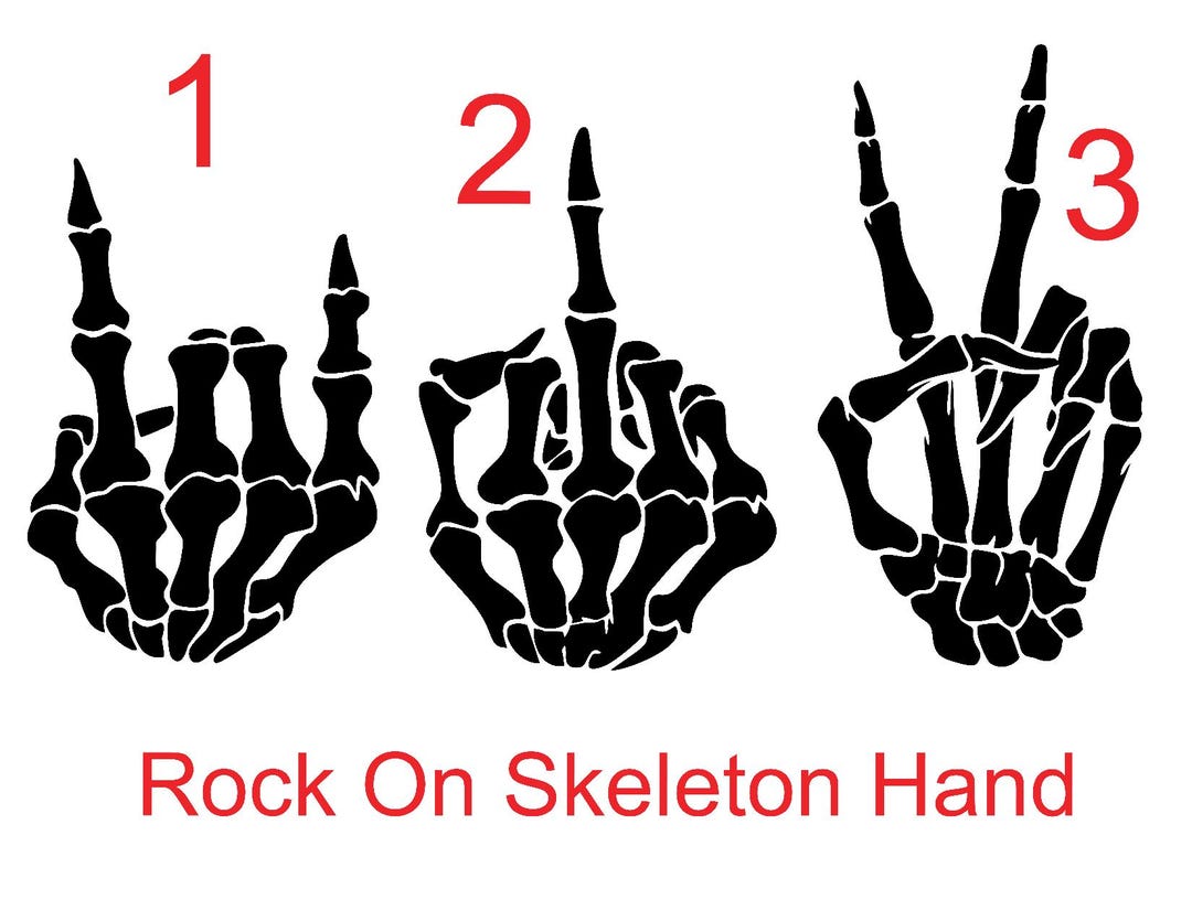 Rock on Skeleton Hand / Decals / Halloween Decals / Bumper Stickers ...