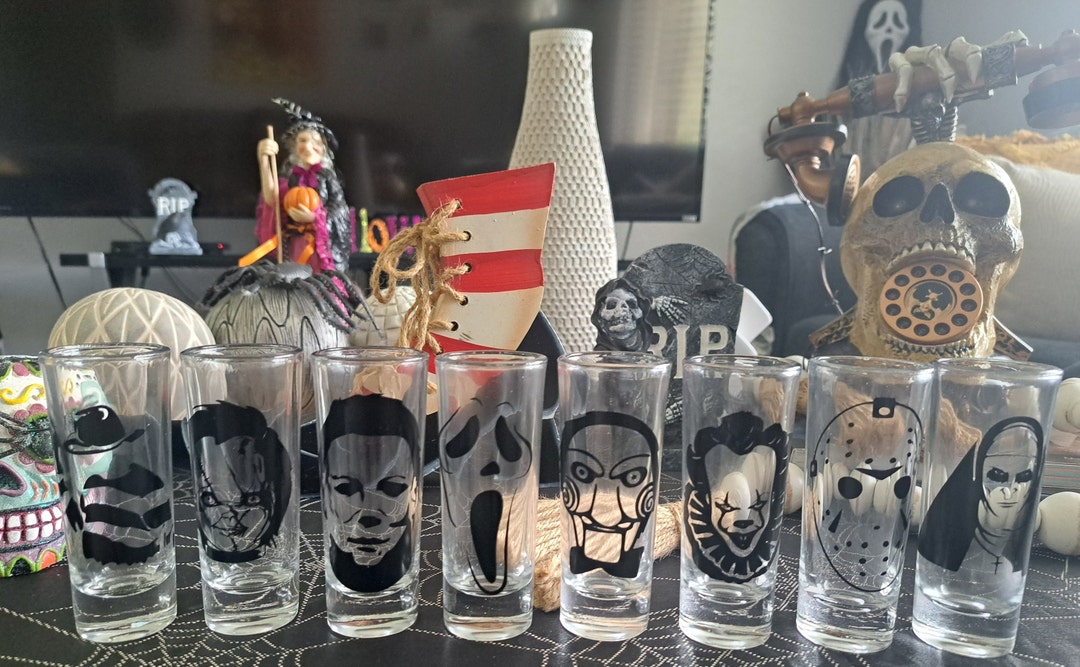 Horror Shot Glasses / Shot glass / Halloween / Freddy Krueger / Michael ...