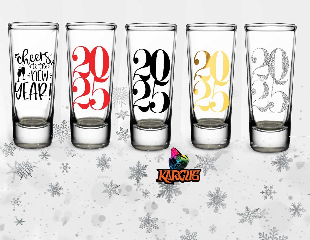 New Year Shot Glasses / Shot Glasses / New Year / 2 Oz / Happy New Year ...