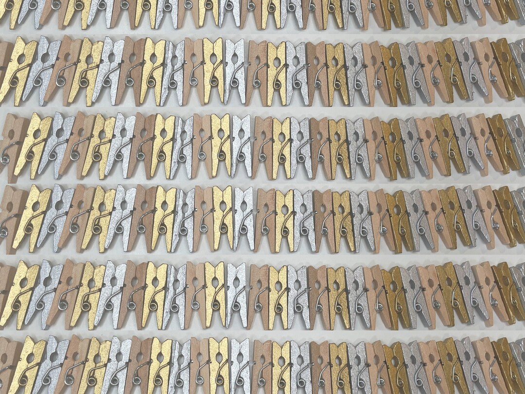 Mini Pegs for Cocktail Toppers | Natural, Gold & Silver - Etsy UK