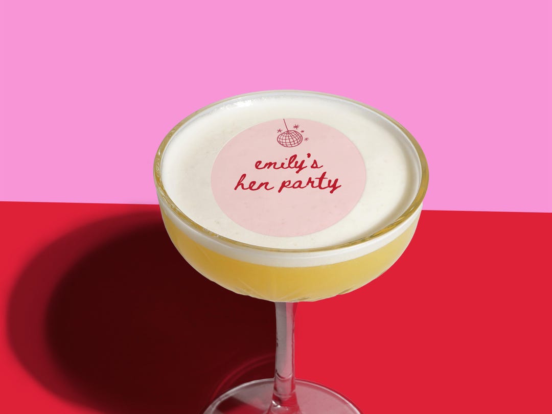 Personalised Hen Party Cocktail Toppers, Hen Do Decor, Pink + Red ...