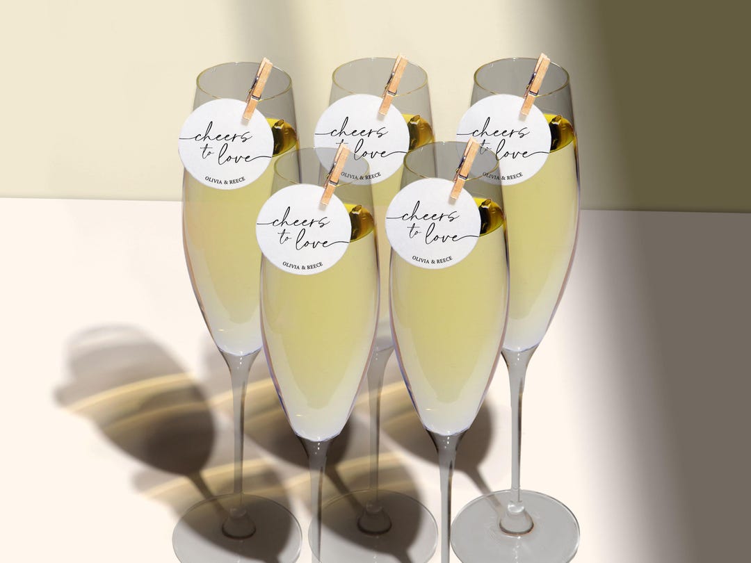 Wedding Drinks Toppers "cheers to Love", Personalised With Bride ...