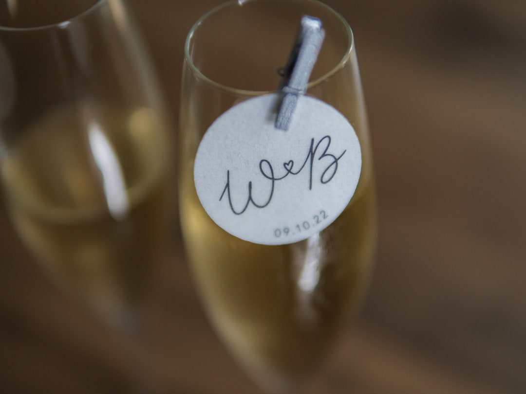 Edible Wedding Drinks Toppers 4cm | Personalised With Large Initials ...