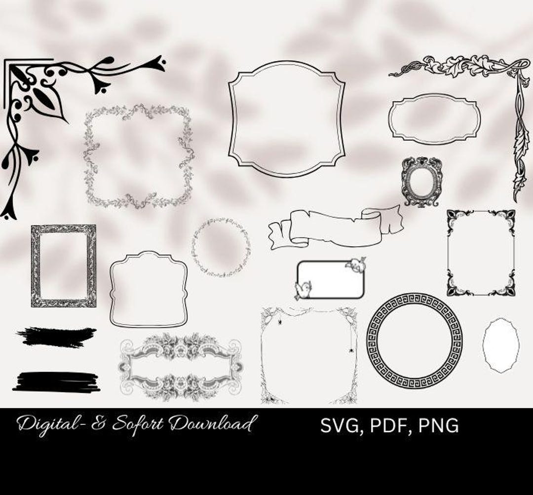 30 X Frames Clipart Picture Frames, 2000x2000px 300dpi, 30x Png 30x Svg ...