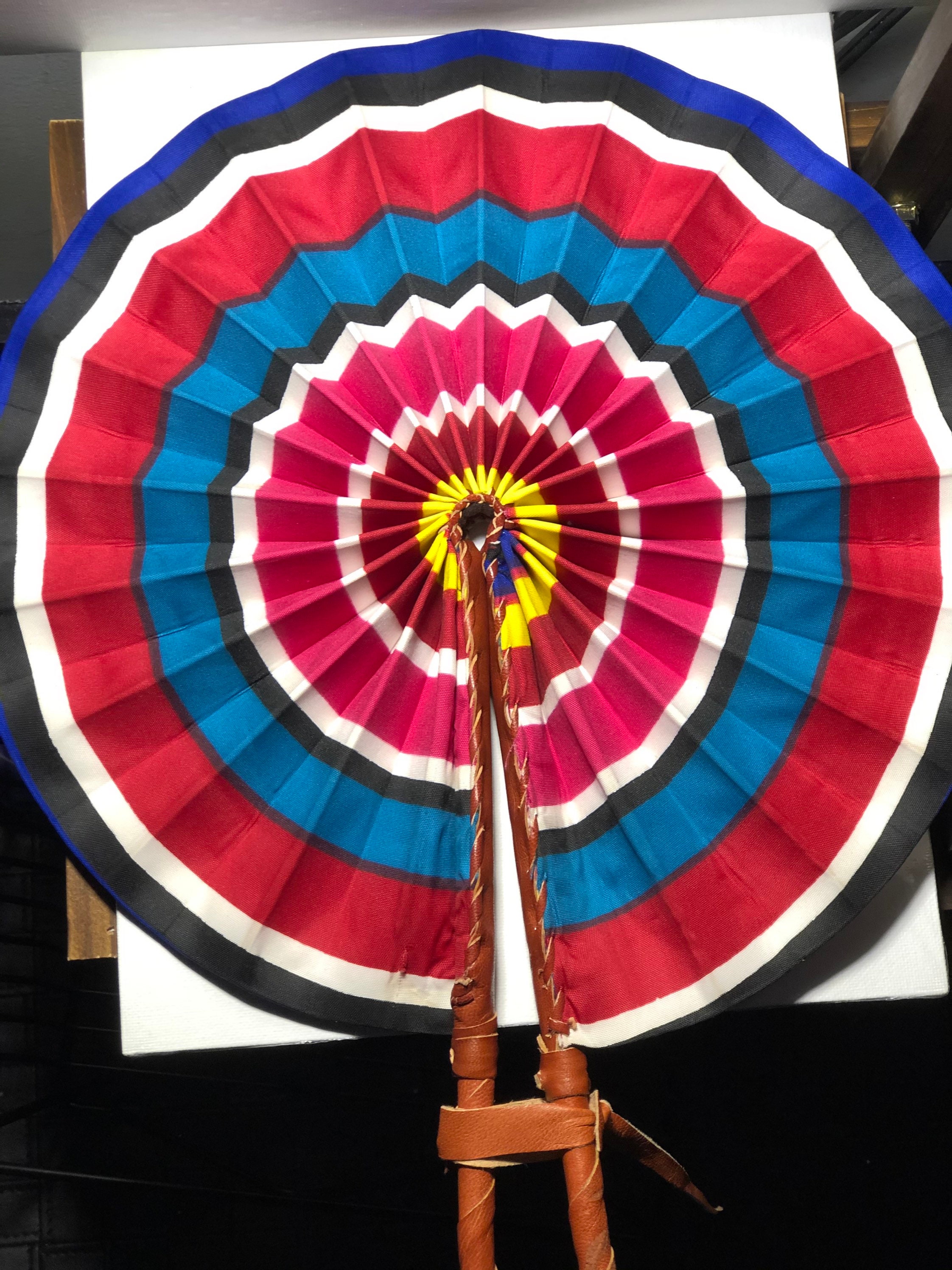 African hand fan with leather | Etsy