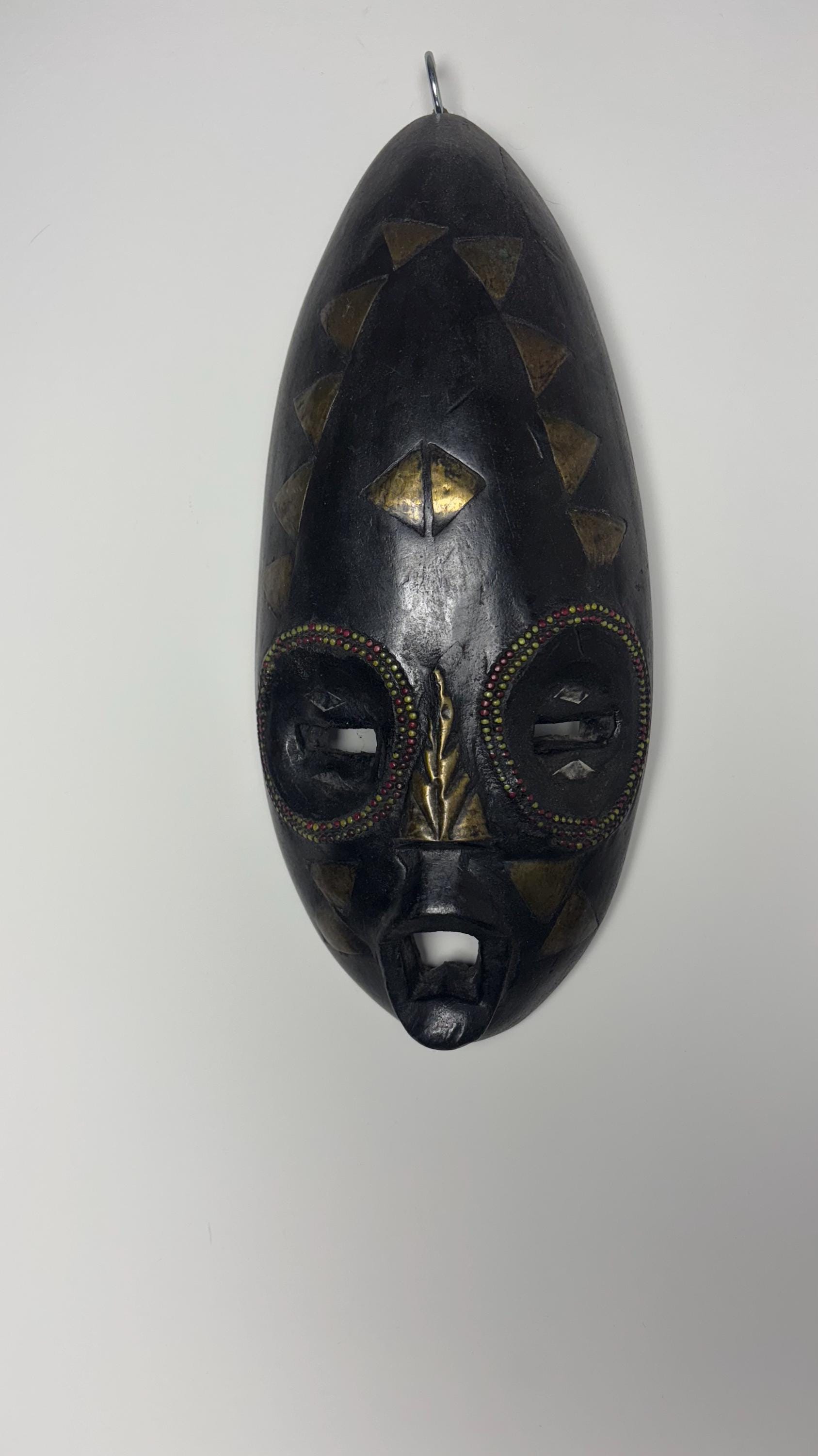 Nigerian Tribal Wall Mask – Hand-carved Wooden Art With Gold-tone ...