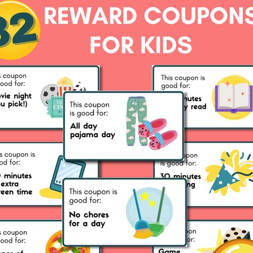 Kids Reward Coupons Printable Love Coupons Coupons for - Etsy